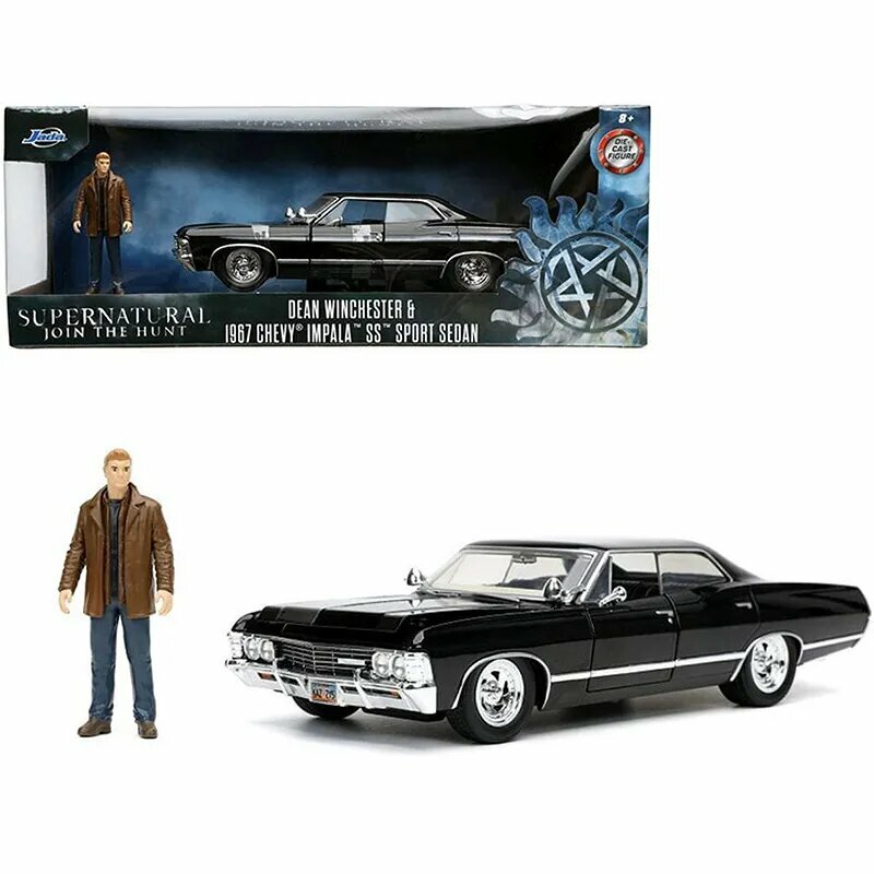 Машинка Jada Toys 1:24 Dean Winchester and 1967 Chevrolet Impala SS Sport Sedan