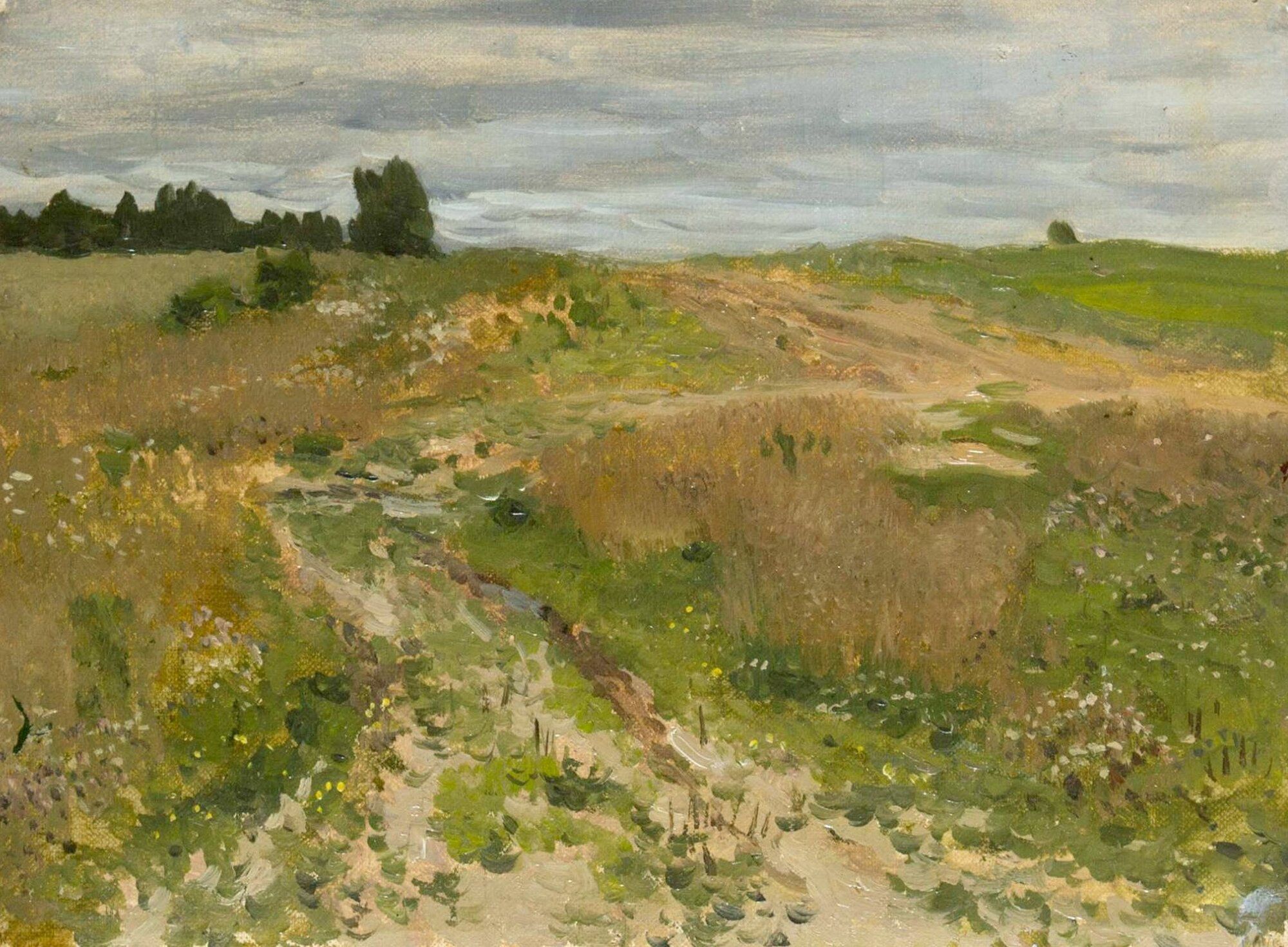 Картина Левитана Исаака Пестрое поле 80х59 см