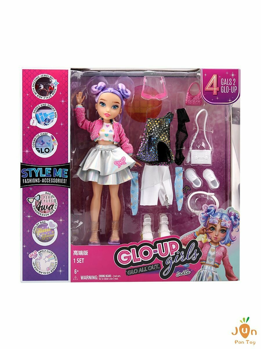 Кукла Far Out Toys GLO-UP Girls Sadie S2 -C / игрушки для девочек, модные куклы, с разнообразными аксессуарами, подходят для детей от 6 лет и старше