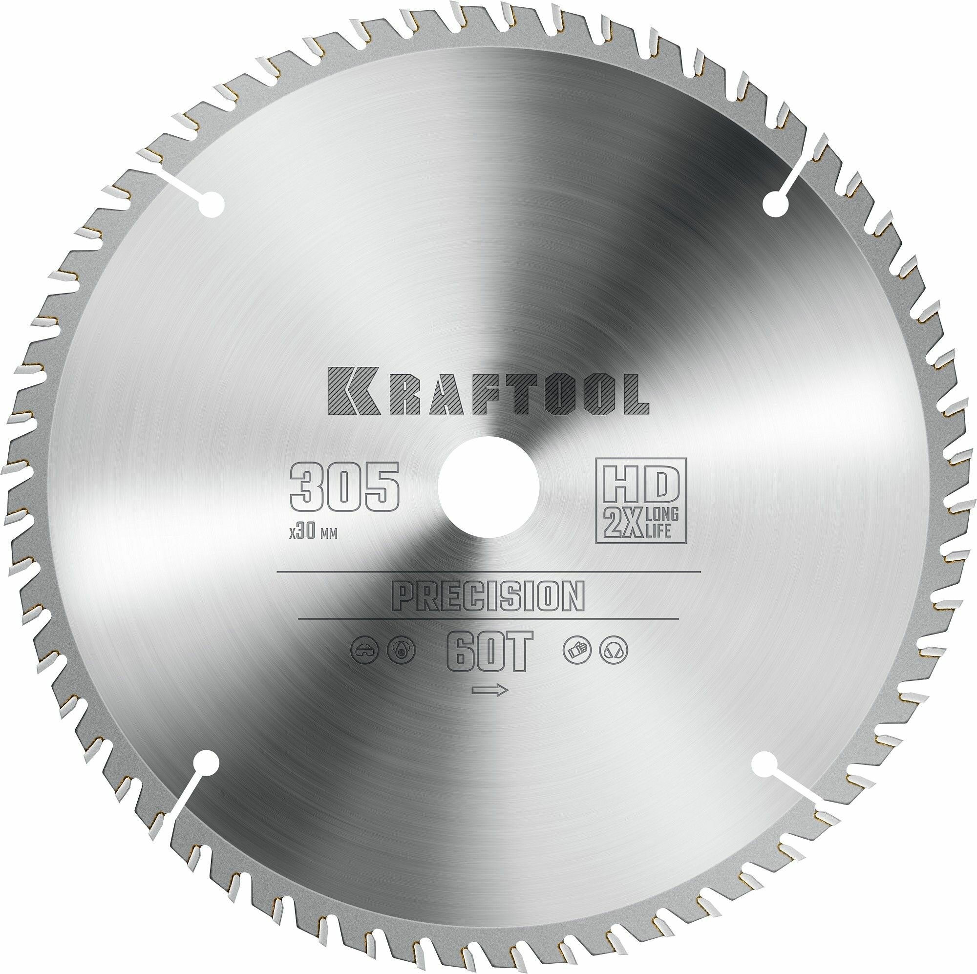 Пильный диск KRAFTOOL Precision, 305 х 30 мм, 60Т, для дерева 36952-305-30