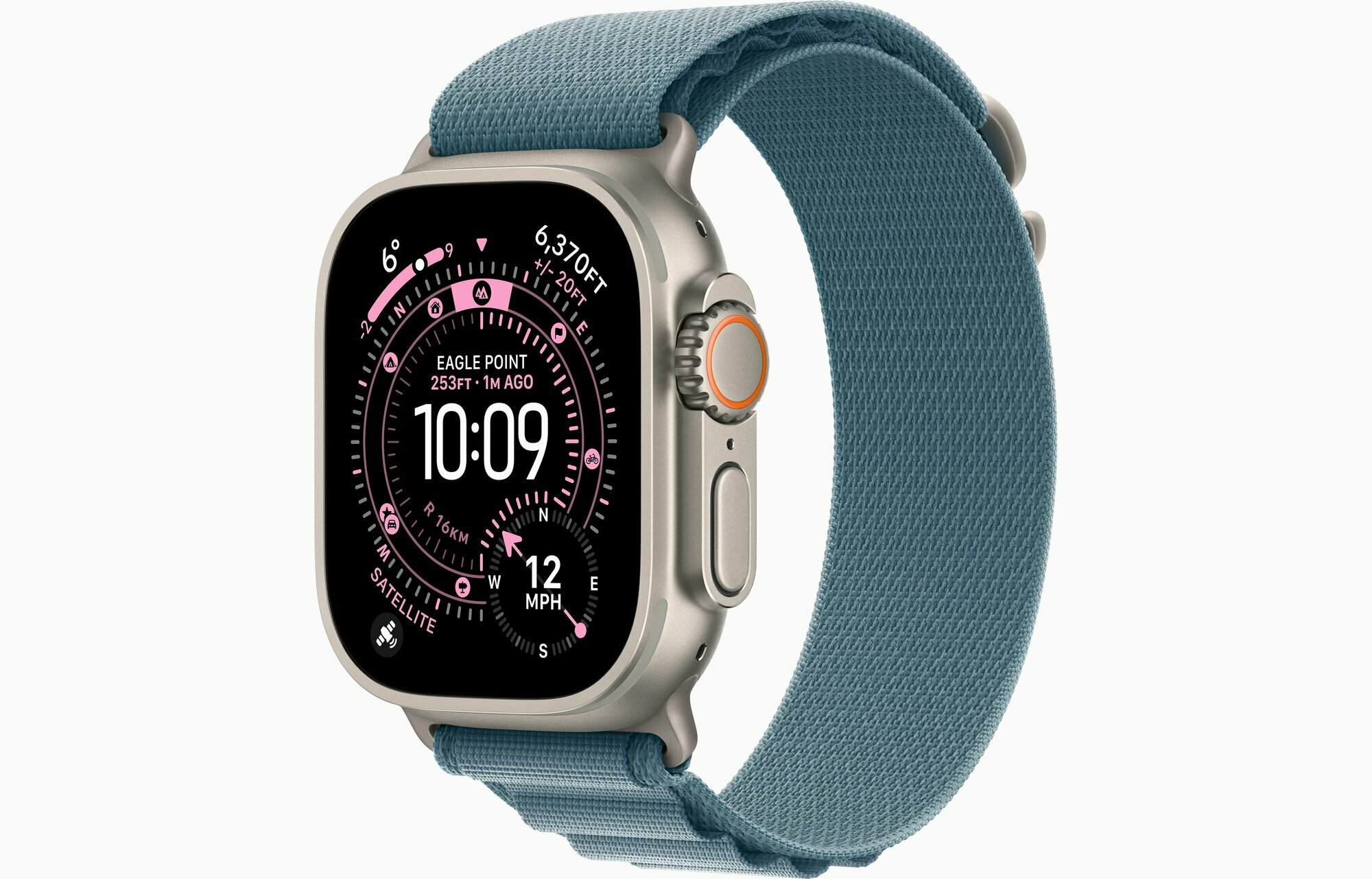 Умные часы Apple Watch Ultra 3 (2025) 49 мм GPS + Cellular Natural Titanium Case with Light Blue Alpine Loop, размер ремешка L