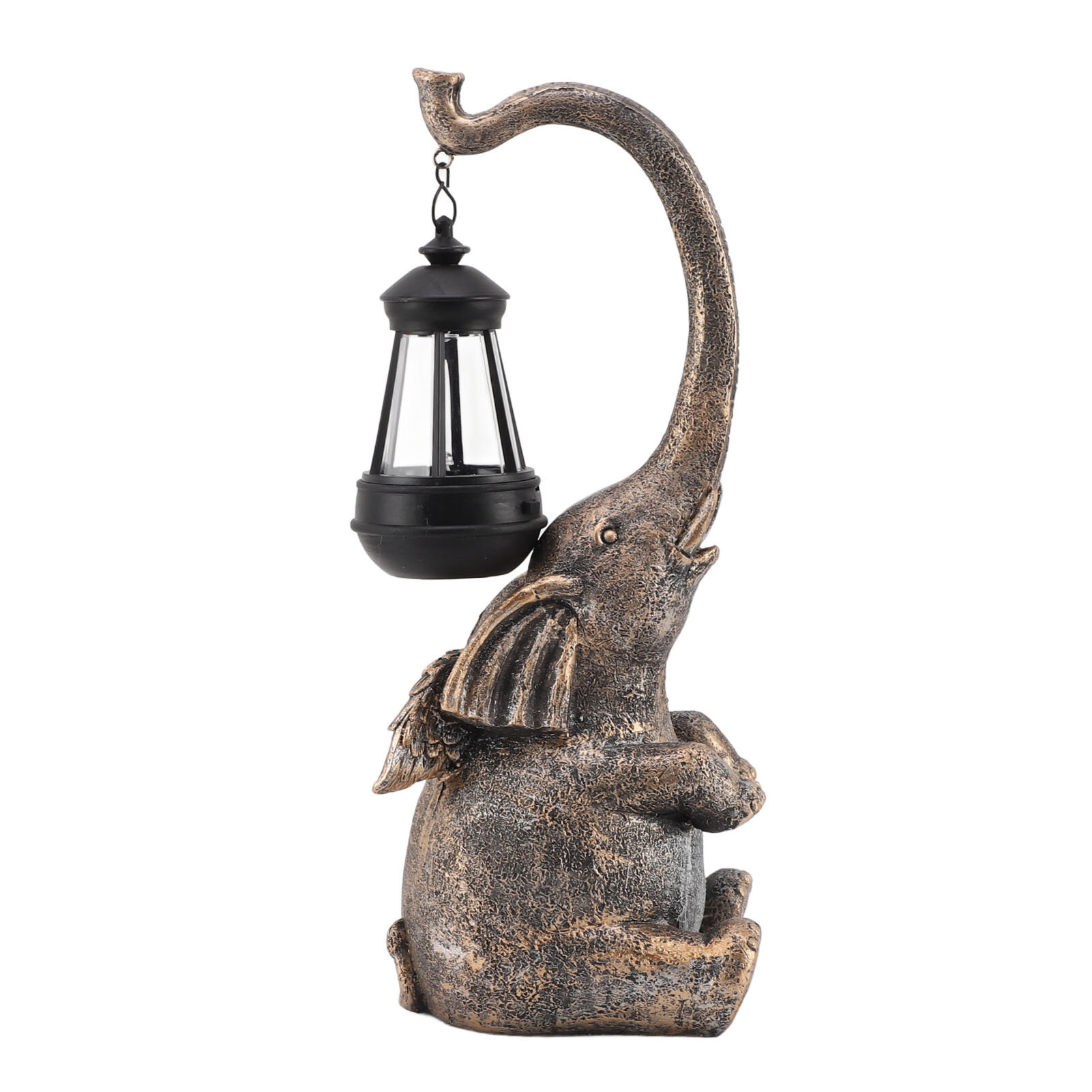 Статуя слона, светодиодный светильник на солнечной батарее с теплым светом и фонарем. Фигурки слонов для украшения сада в подарок.