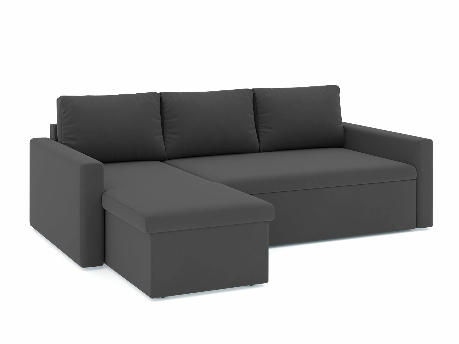 Угловой диван Турин, дельфин, угол универсальный, велюр Зара Грей