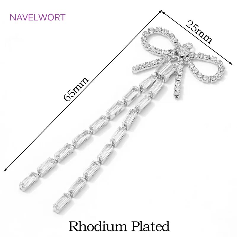 Подвески кисти бахрома из цепочек NAVELWORT золотые латунные Серебряный, 2 pieces, Rhodium Plated