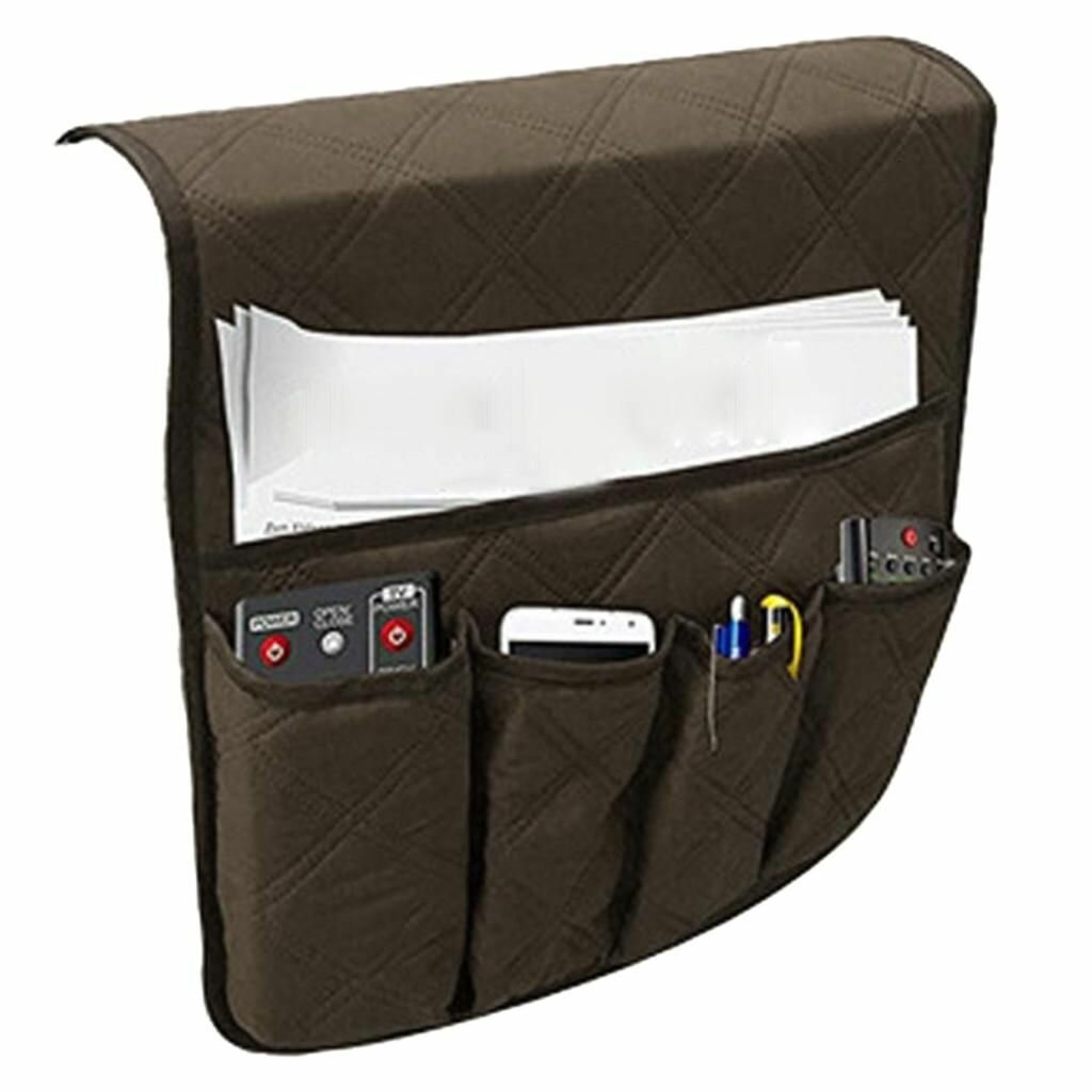 Карман на подлокотнике дивана-коричневый