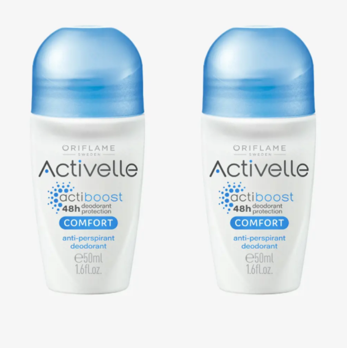 Дезодорант-антиперспирант Activelle "Comfort", шариковый, с ухаживающим комплексом, защита 48 ч, 2шт по 50мл