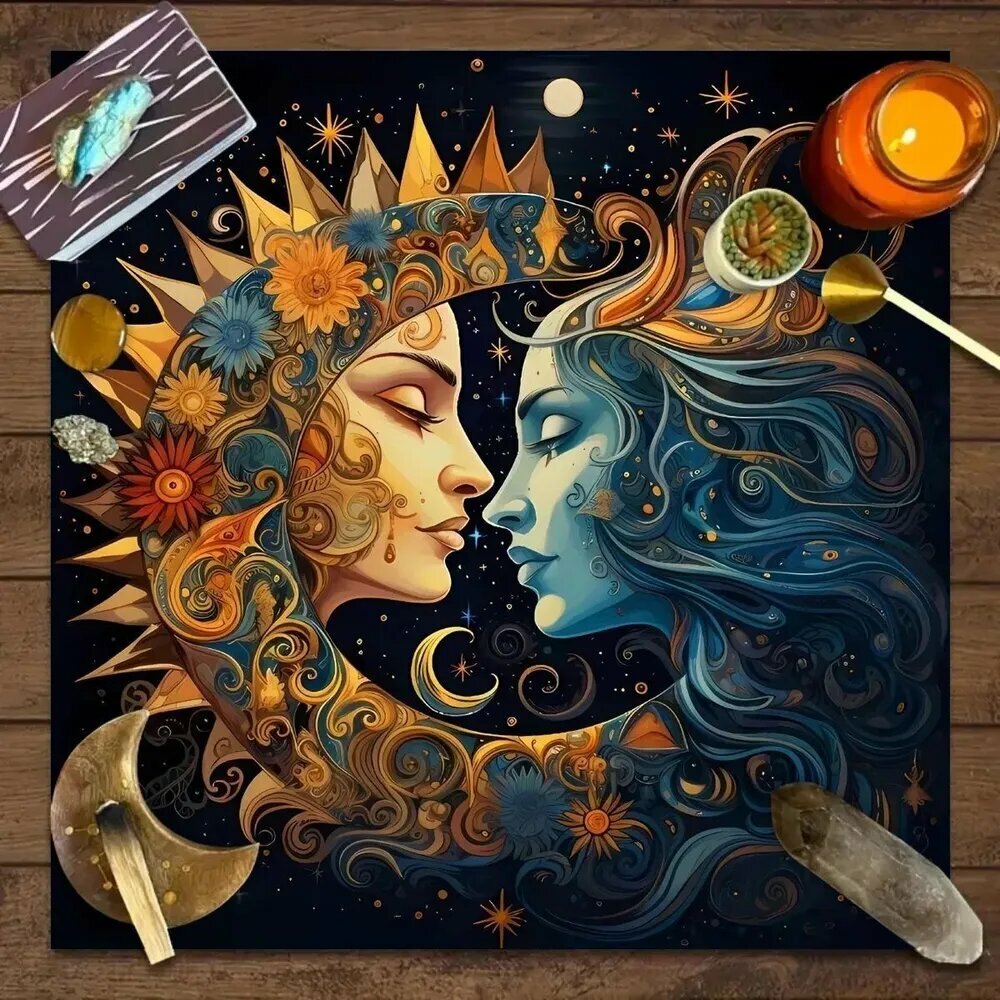 Гадальный инструмент/Скатерть для гаданий на картах Таро 90X90CM，（Рекомендуемые качественные продукты）