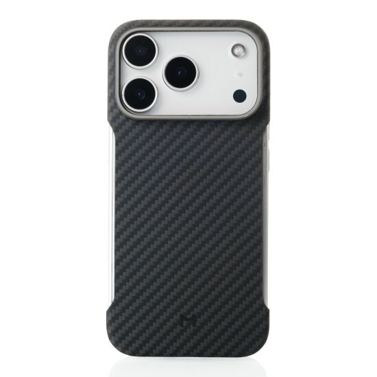 Чехол Magssory для Apple iPhone 17 Pro, кевлар (арамид), безрамочный, с MagSafe, черный