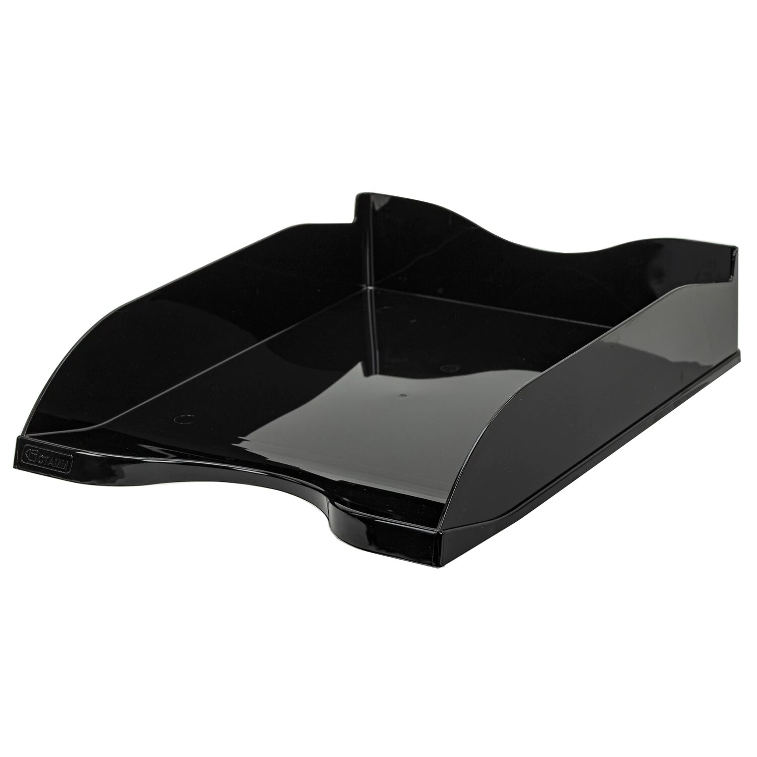 Лоток горизонтальный для бумаг "Люкс", А4 (35025565 мм), полипропилен, черный, ЛТГ-30866