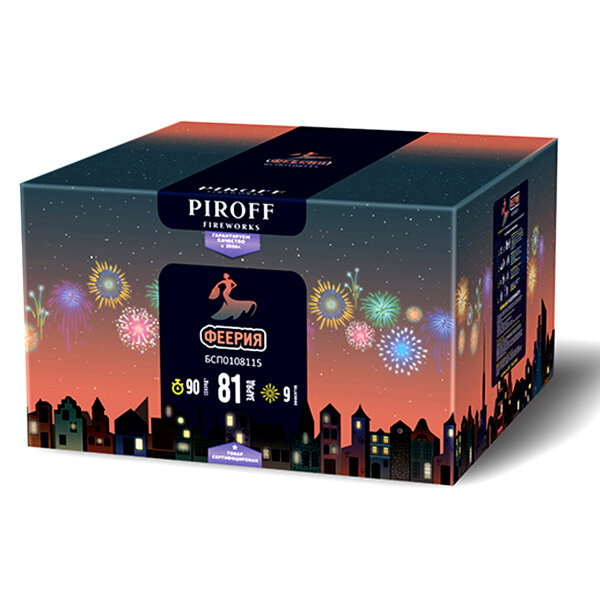 Супер салют Феерия 1,5 дюйма 81 залп
