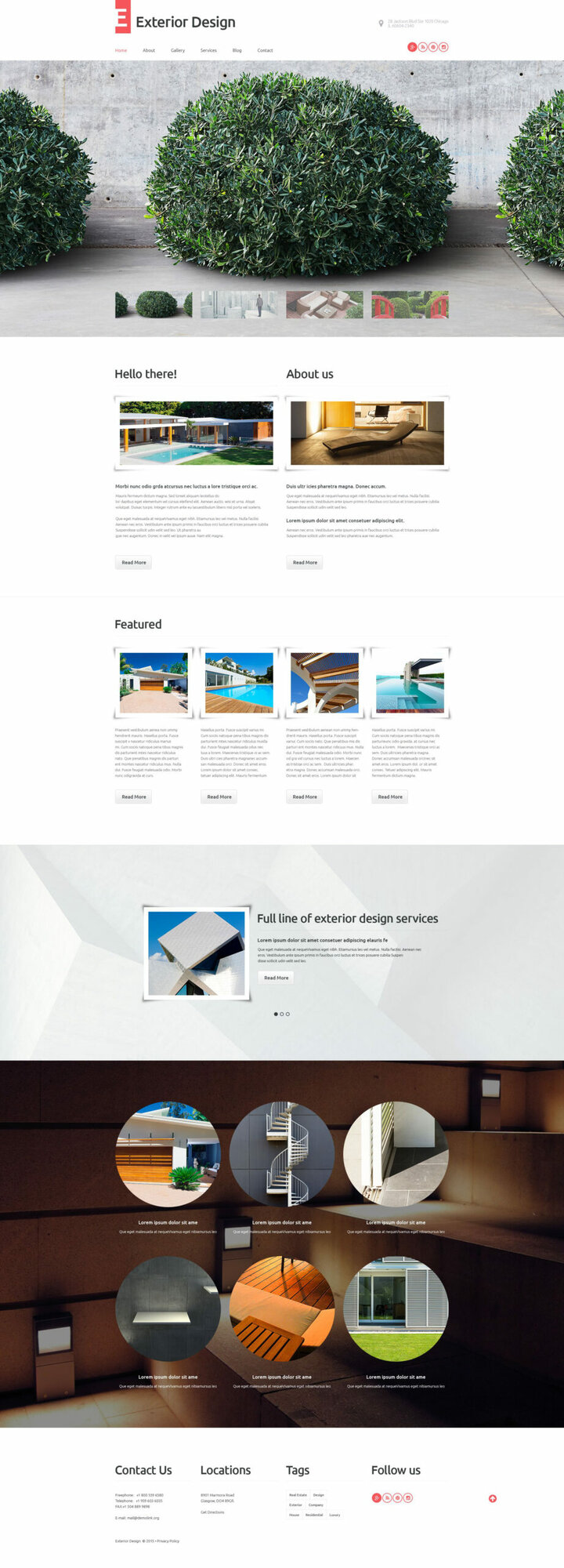Подарочный сертификат на Шаблон для сайта Вордпресс с демоконтентом Exterior Design WordPress Theme