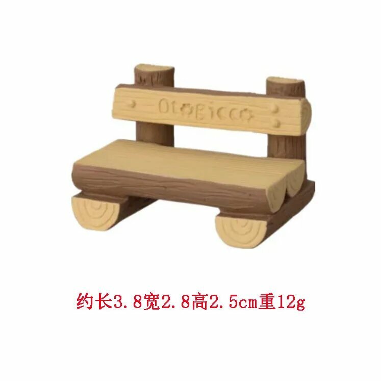 Миниатюрная деревянная скамейка 3.8x2.8x2.5 см, 12г, Цвет: 76218-01