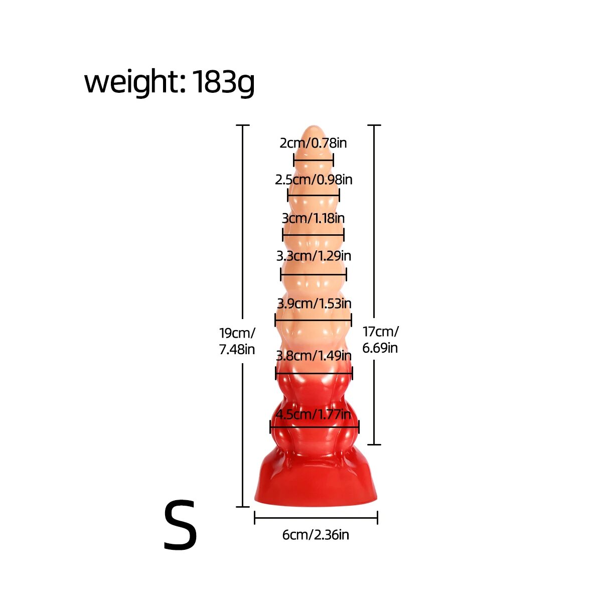 Анальная пробка с резьбой, глубокий расширитель, большой фаллоимитатор, расширитель ануса, Red -S