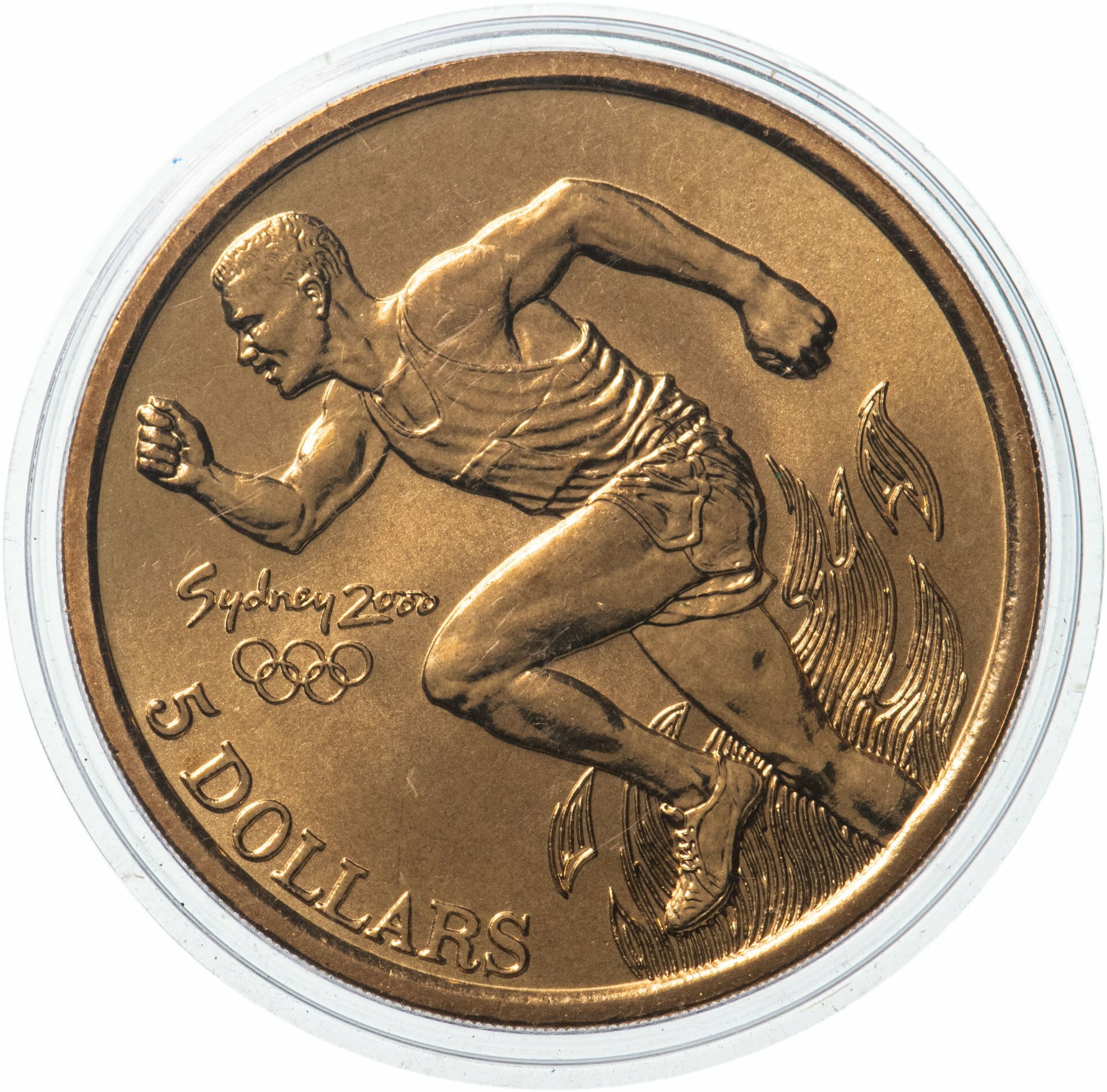 Австралия 5 долларов dollars 2000 "Олимпийские игры в Сиднее - Легкая атлетика", Бронза, в сохранности UNC