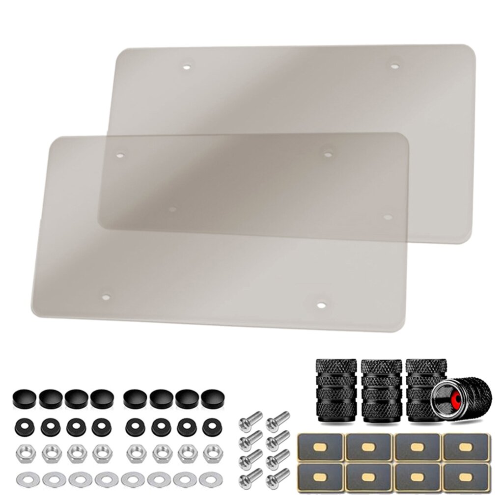 1 Пара Чехлов Для Номерных Знаков Прозрачная Плоская Защитная Рама с Колпачками Клапанов Шин для Экрана Рамы Номерного Знака Автомобиля США