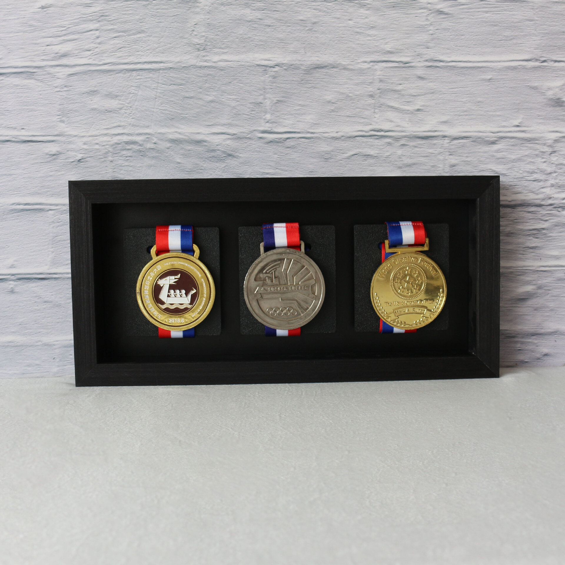 Креативная деревянная рамка для хранения медалей спортивных игр, черная рамка для фотографий марафона