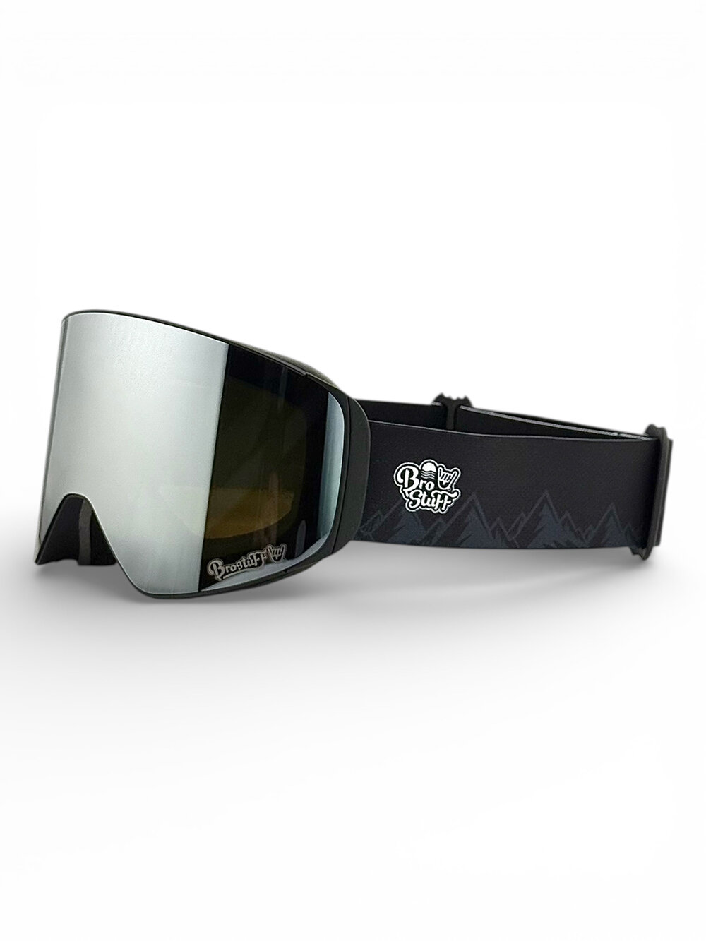 Маска для сноуборда, горных лыж BroStuff powder peak silver ion/white