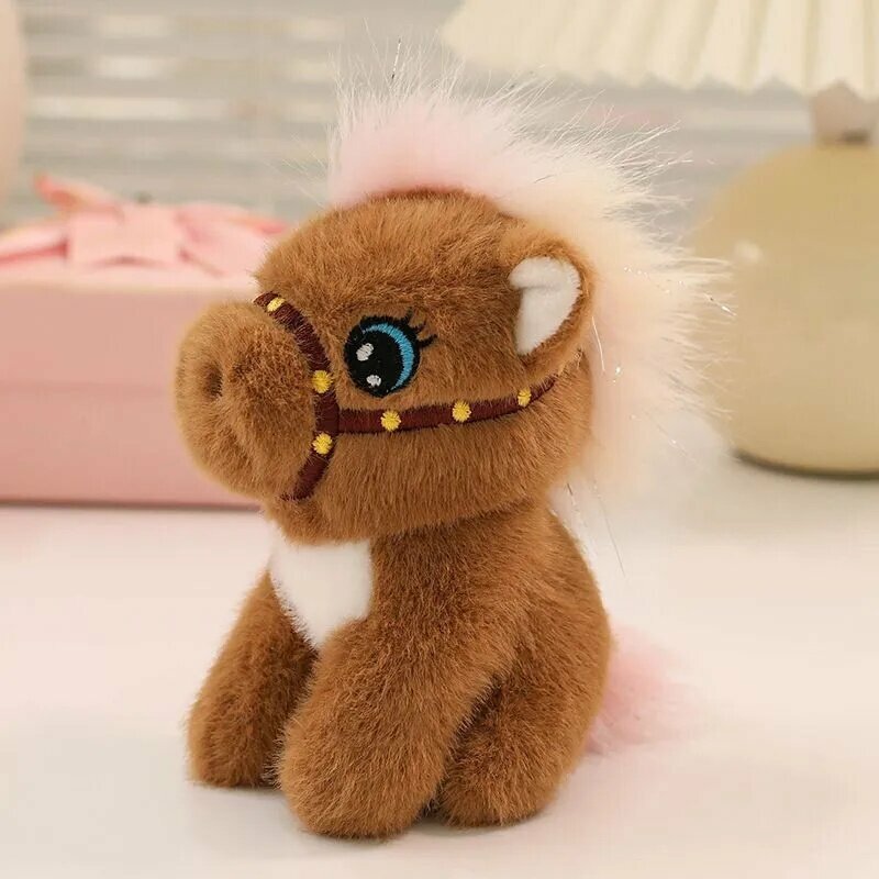 Мягкая игрушка лошадка, брелок, плюшевая, милая, празднует год Лошади, детская коллекция подарков