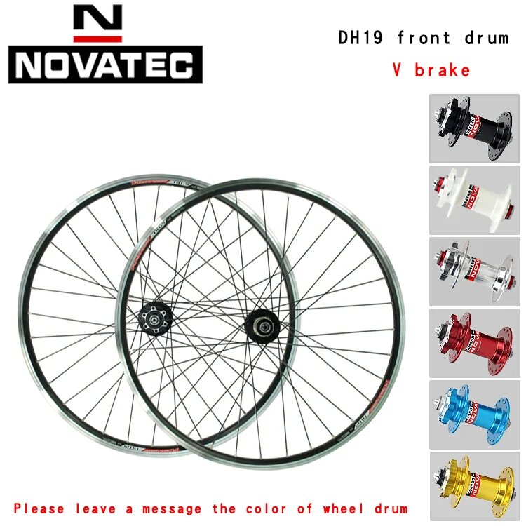 Колеса Novatec D041/D042 32H для горного велосипеда Белый, DH19 front wheel