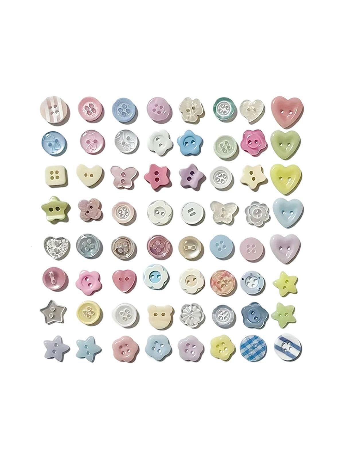 Коробка с прозрачными кнопками из смолы для творчества, 30 штук