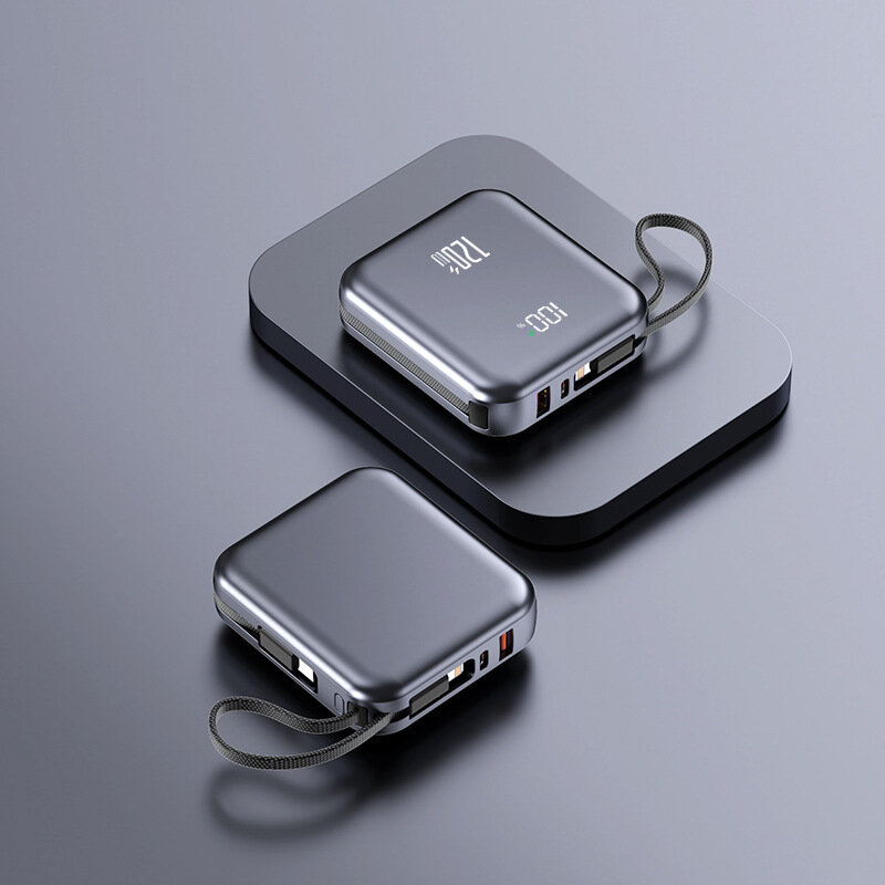 3C сертифицированный 120W супербыстрый зарядный 20000mAh Power Bank с встроенным кабелем, большой емкости, цифровым дисплеем, PD мобильный источник питания