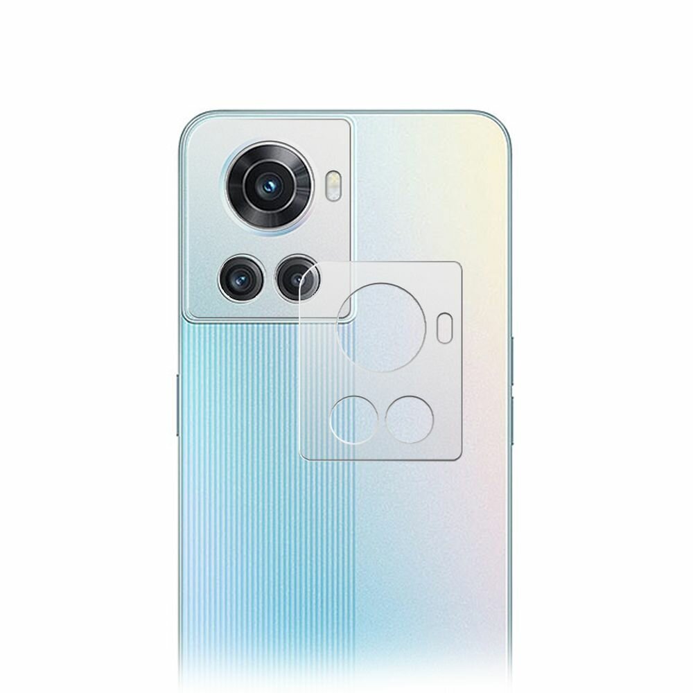 Стекло защитное гибридное матовое Krutoff для камеры OnePlus 10R (2 шт.)