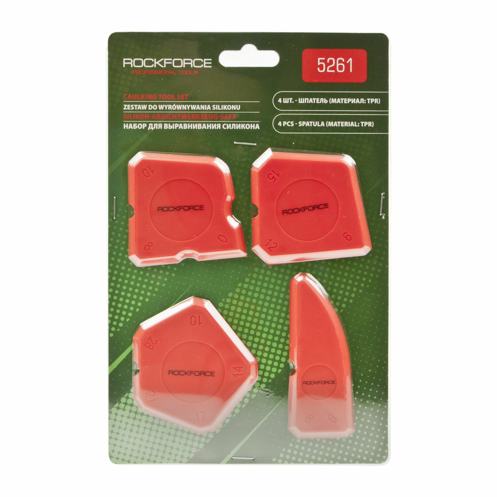 Набор шпателей RF-5261 для выравнивания силикона 4пр, в блистере ROCKFORCE