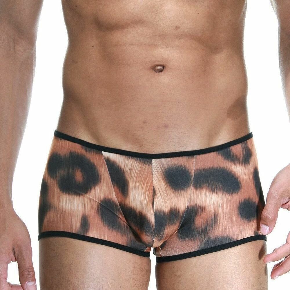 Трусы-хипсы с леопардовым принтом, коричневый, размер s, 90% полиэстер, комфорт и стиль