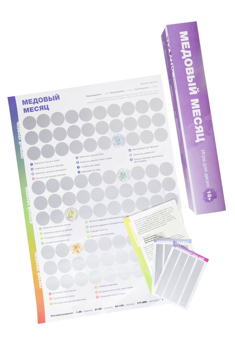 Игра-плакат Erolanta "Медовый месяц", со скретч-слоем, для двоих