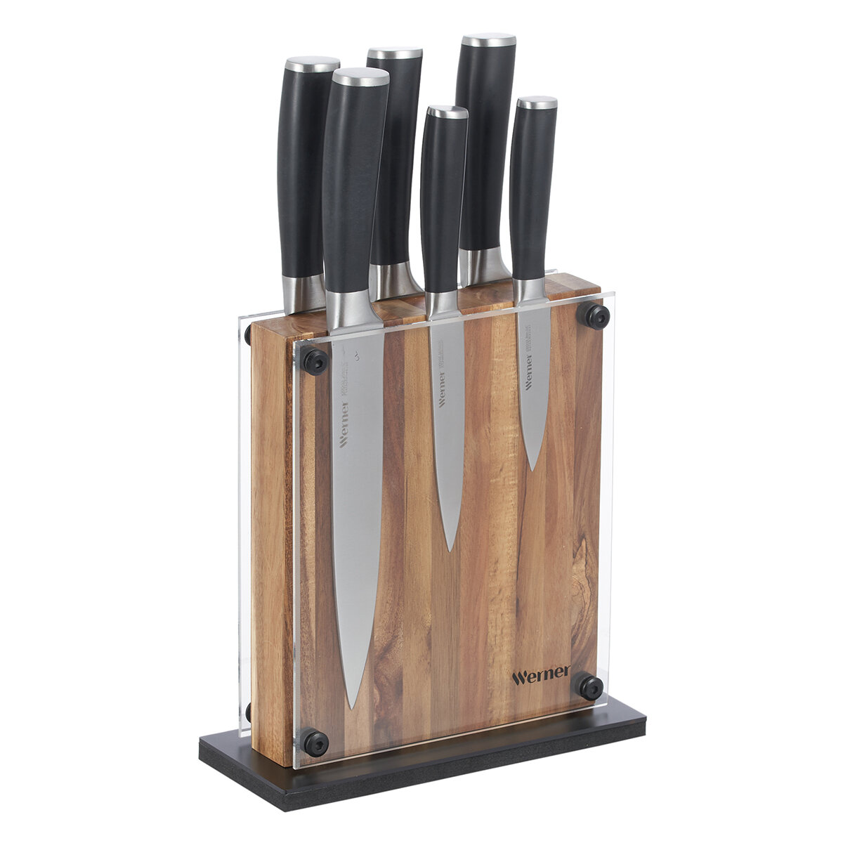 Набор ножей Werner Nero на подставке 51949 6 предметов бежевый