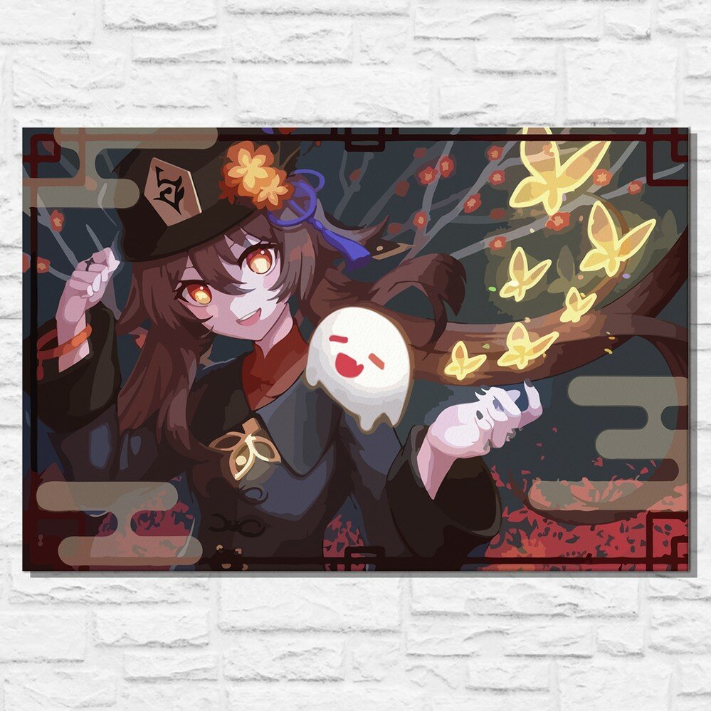 Картина по номерам на холсте игра Genshin Impact (Ху Тао, PS, PC, XBOX, SWITCH) - 15833 60x40 Г