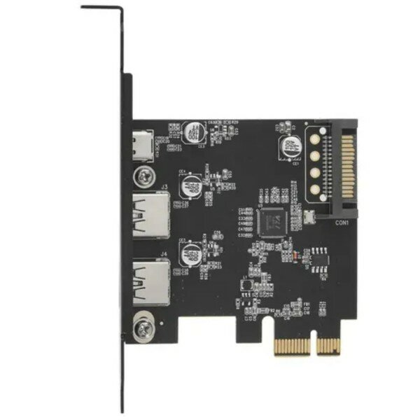 Контроллер GEMBIRD SPCR-03 в разъем PCI-e, 3 порта USB 3.1: 2 USB и Type-C