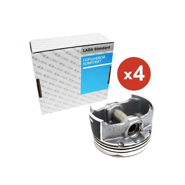 Поршневая группа кт. (4 шт.) ВАЗ-11194 ремонтный размер 77,5 группа E (дв. 1,4 л, 16V)