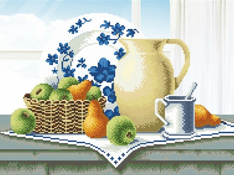 Набор Солнце #Q-7011 Натюрморт 3, Алмазная Мозаика, 58 х 44 см