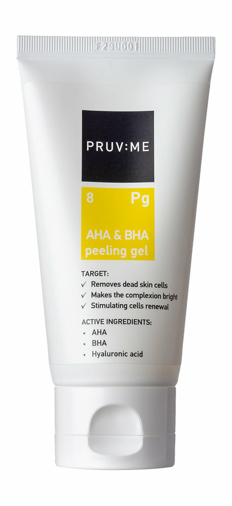 Pruv: Me Pg 8 AHA and BHA Peeling Gel, Пилинг-гель для лица с AHA и BHA, 75мл