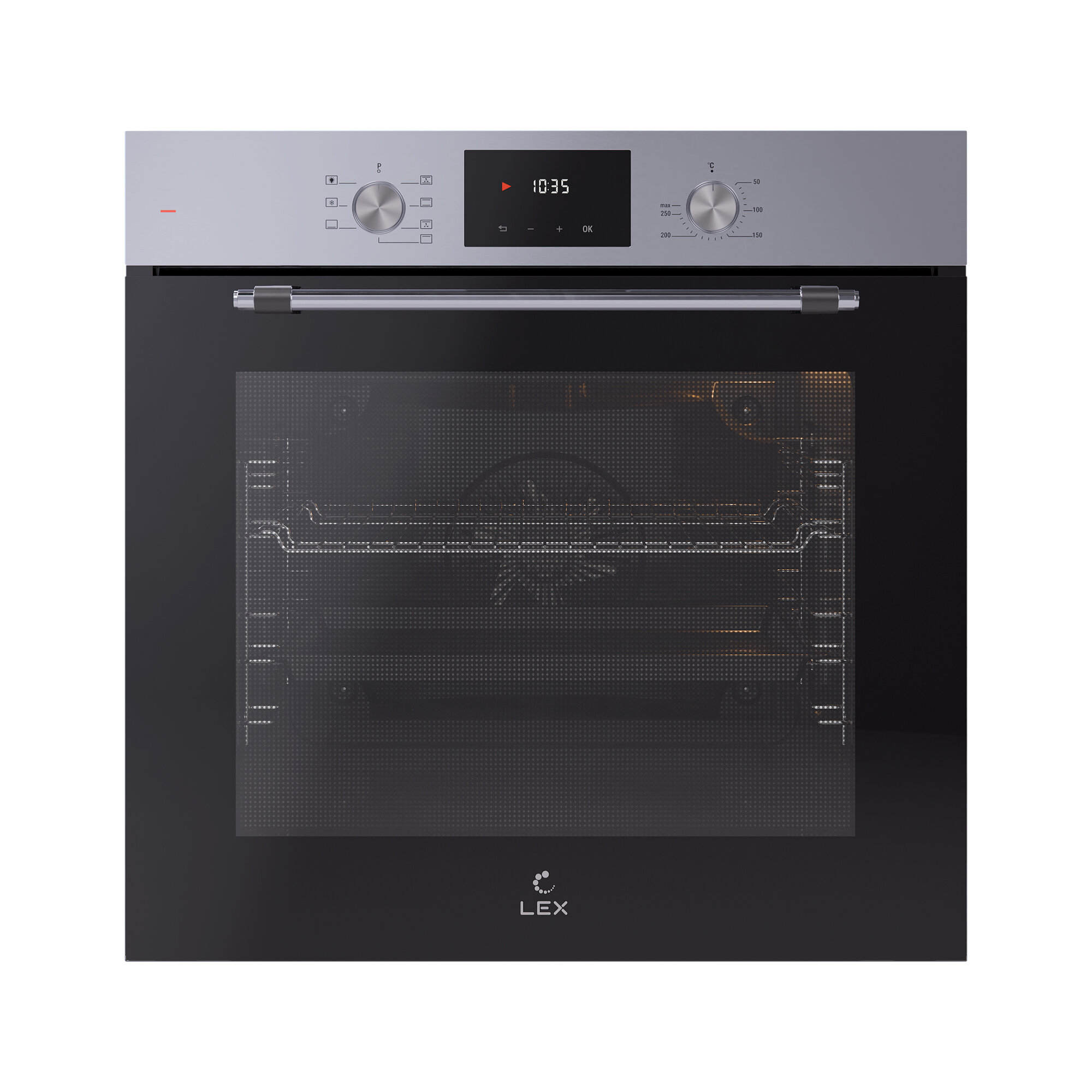 Духовой шкаф LEX EDP 671 IX MAX, электрический, встраиваемый, 78 литров, серебристый