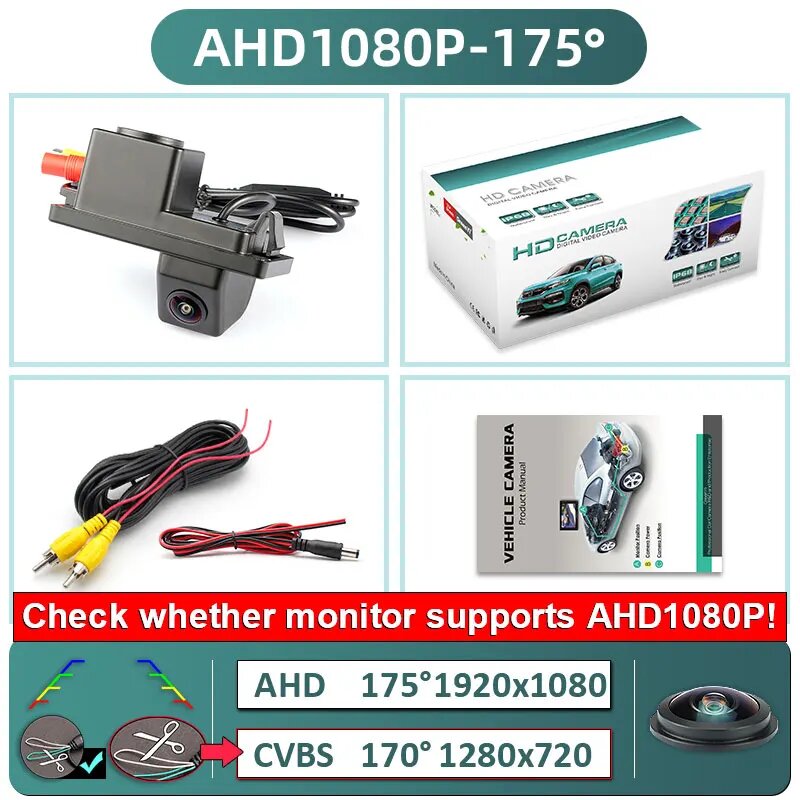 GreenYi 170-градусная AHD 1920x1080P специальная камера заднего вида для автомобиля AHD1080P-175deg