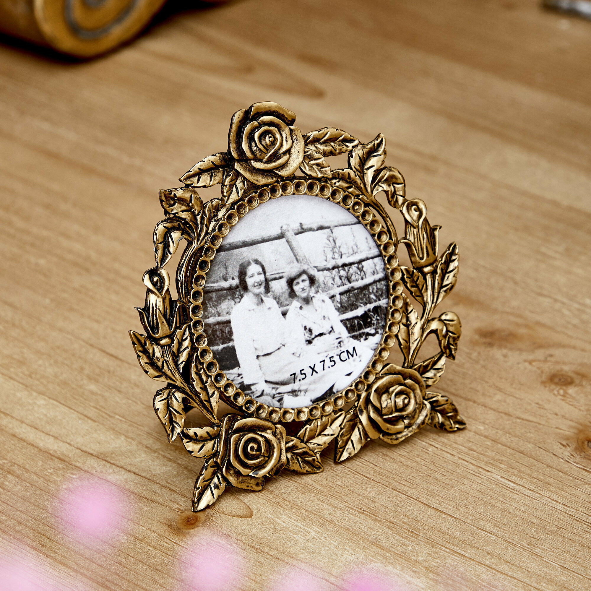 57-256 Фоторамка настольная с эффектом искусственного состаривания (7,5х7,5см) 13х2х13см, Glasar