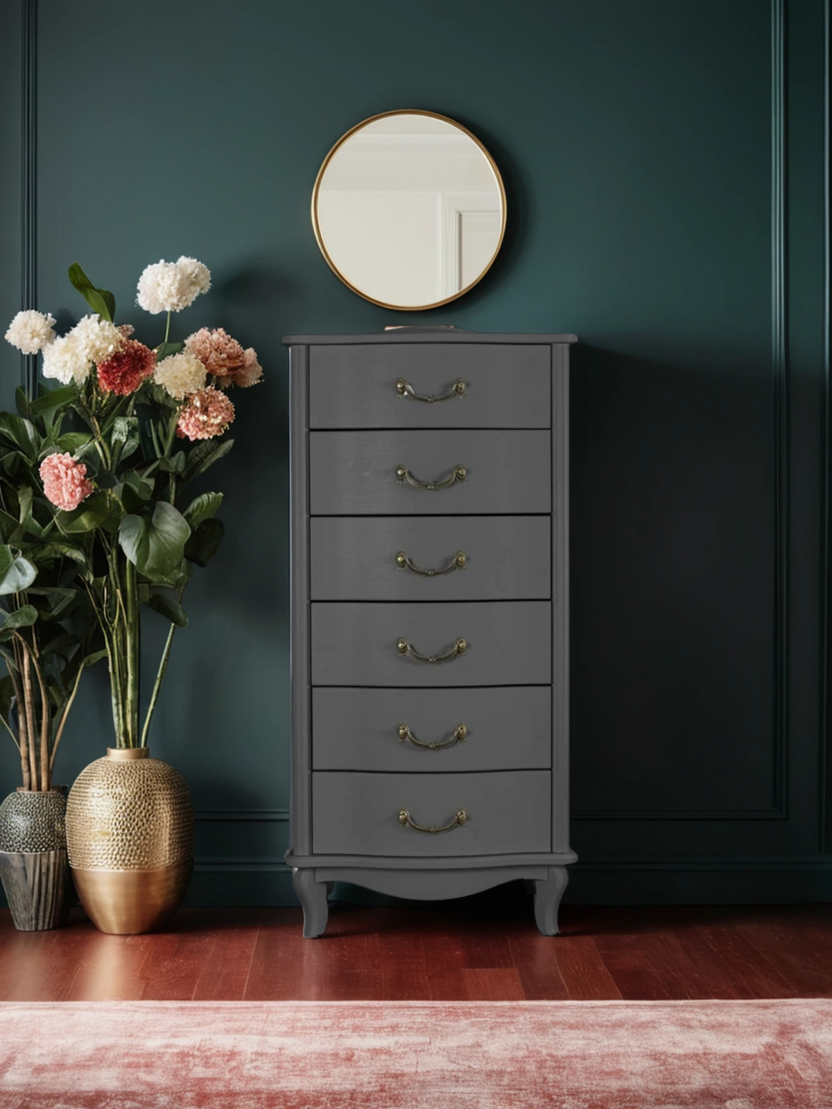 Комод узкий Джульетта PRIME ШхВ:49х107см (6 ящ.) цвет: серый ясень