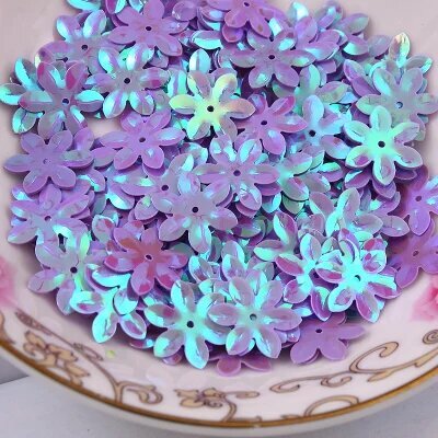 Фиолетовые блестки ПВХ цветок 12 мм Lucky Sewing
