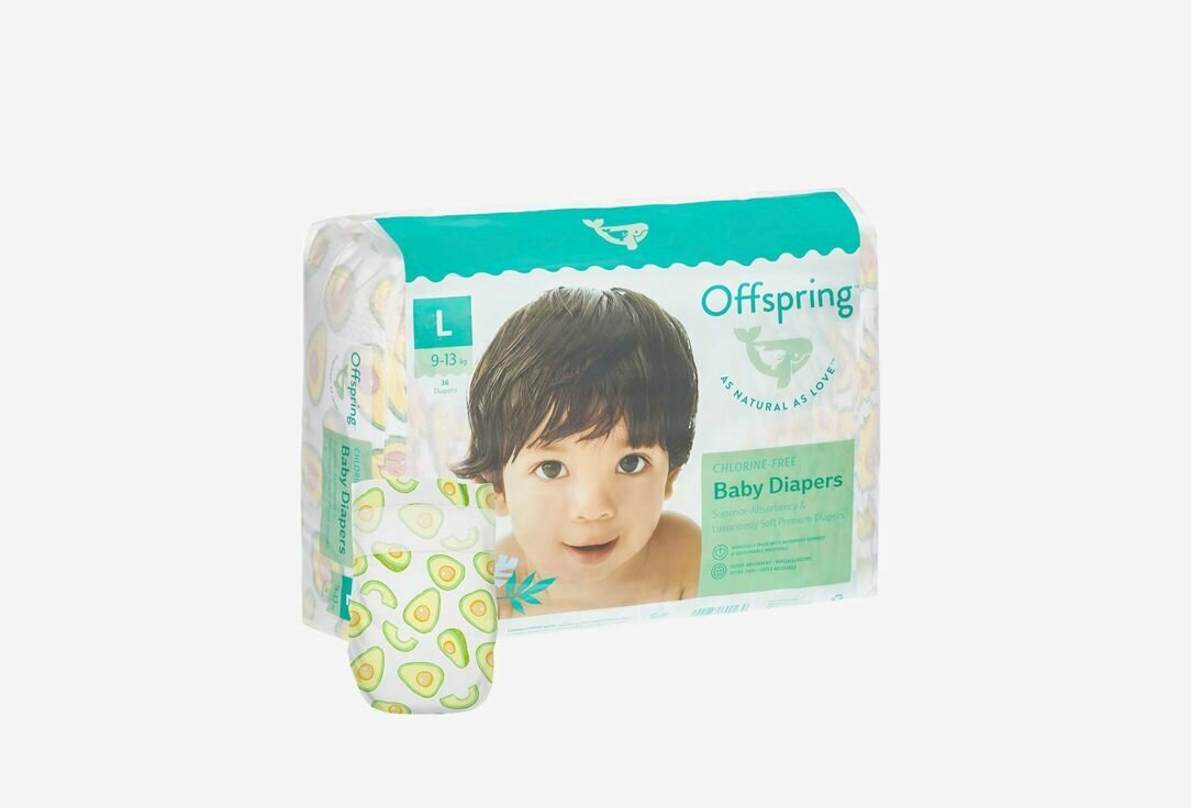 Подгузники OFFSPRING 9-13 кг, авокадо