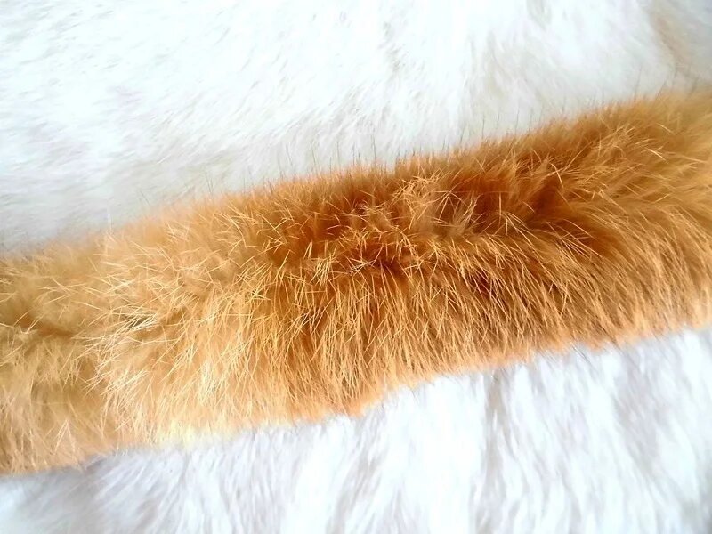 2025 100% натуральный реальный толстый кролик мех отделки одежды аксессуары подлинные меховые полосы для свитера пальто капюшон шляпа DIY пушистые отделки,0.05, мех натуральный,3, желтый