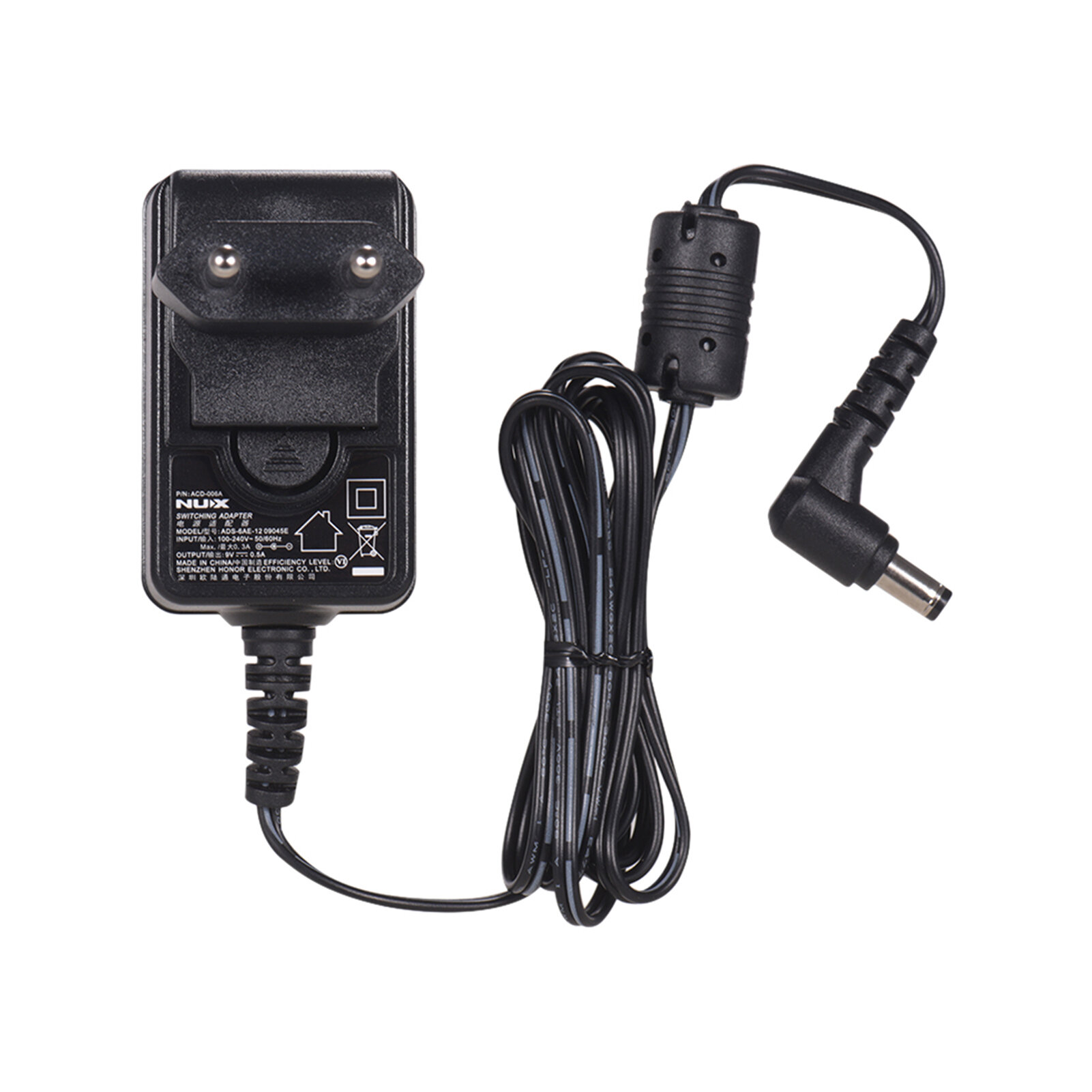 Сетевой адаптер питания 9 В переменного/постоянного тока для электрогитарного усилителя, педали и эффектора с магнитным кольцом для шумоподавления, вилка UE.