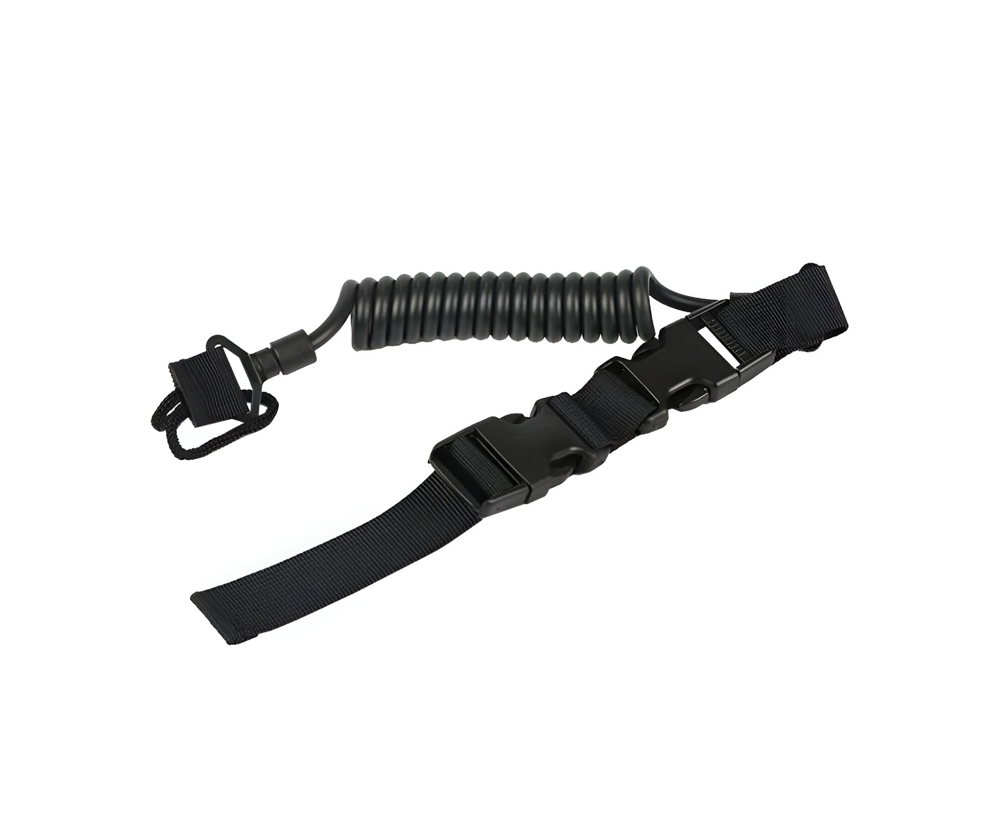 Ремешок страховочный Target Gun "T-strap-2", витой, растяжение до 150 см, черный