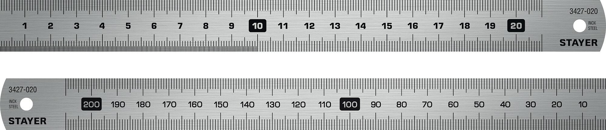 Нержавеющая линейка 0,2 м, STAYER 3427-020_z02