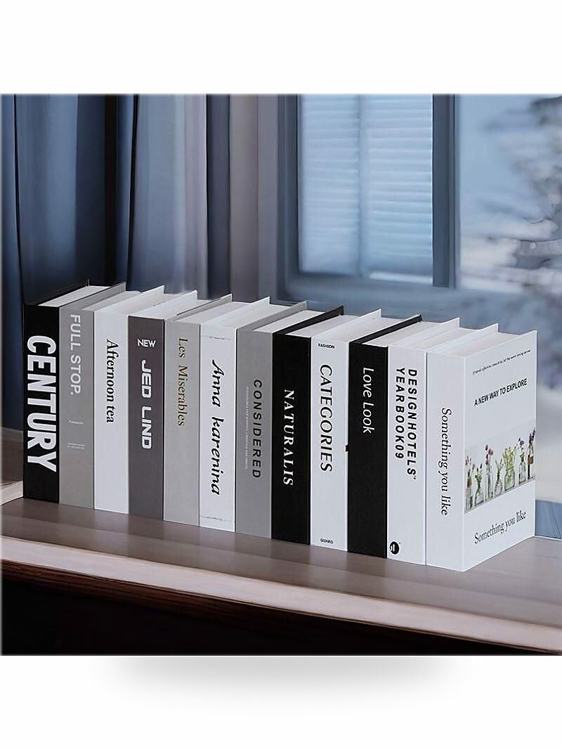 Набор из 12 декоративных книг для интерьера, имитация книжной полки