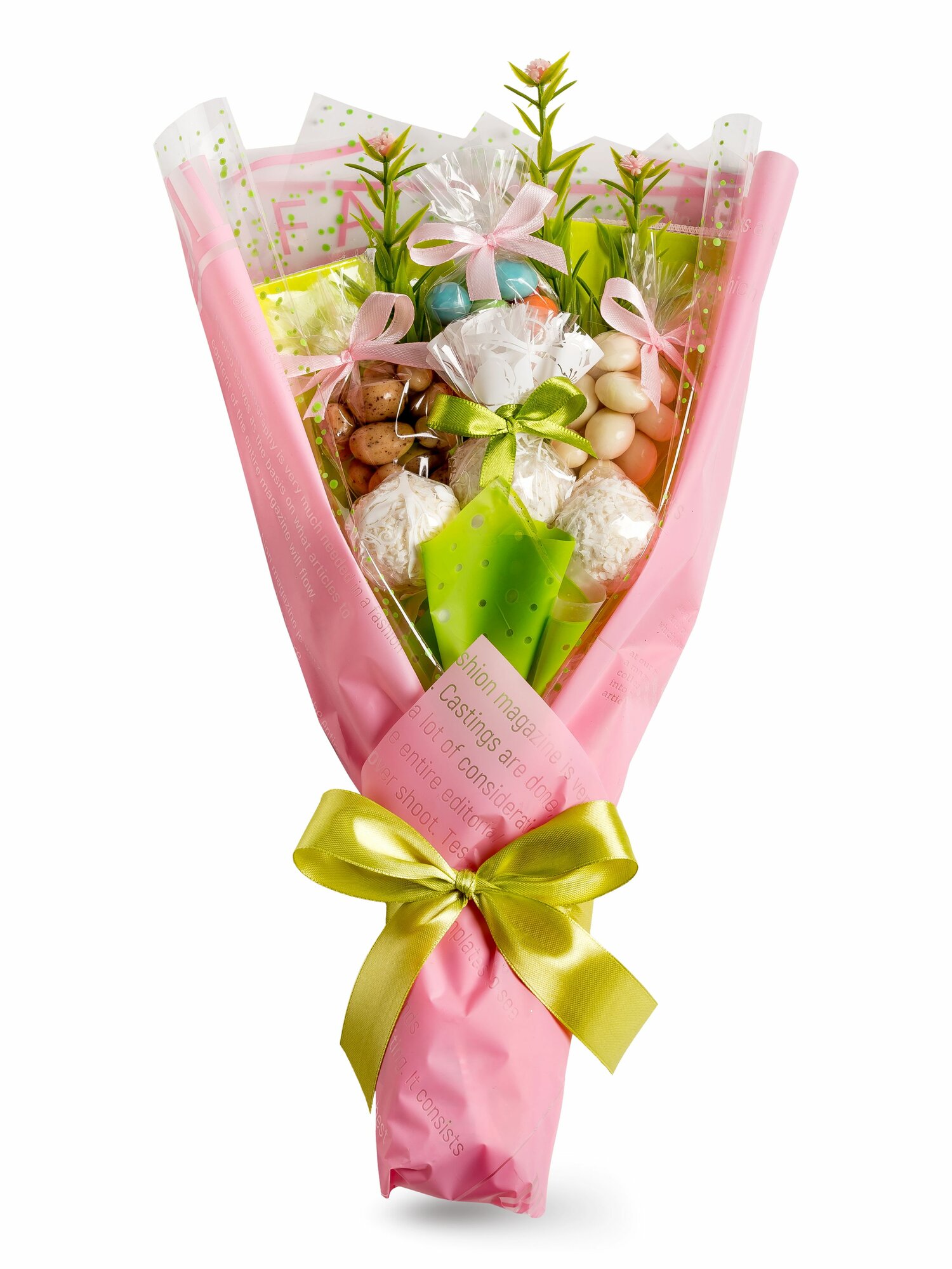 Букет с чаем и сладостями на 8 марта