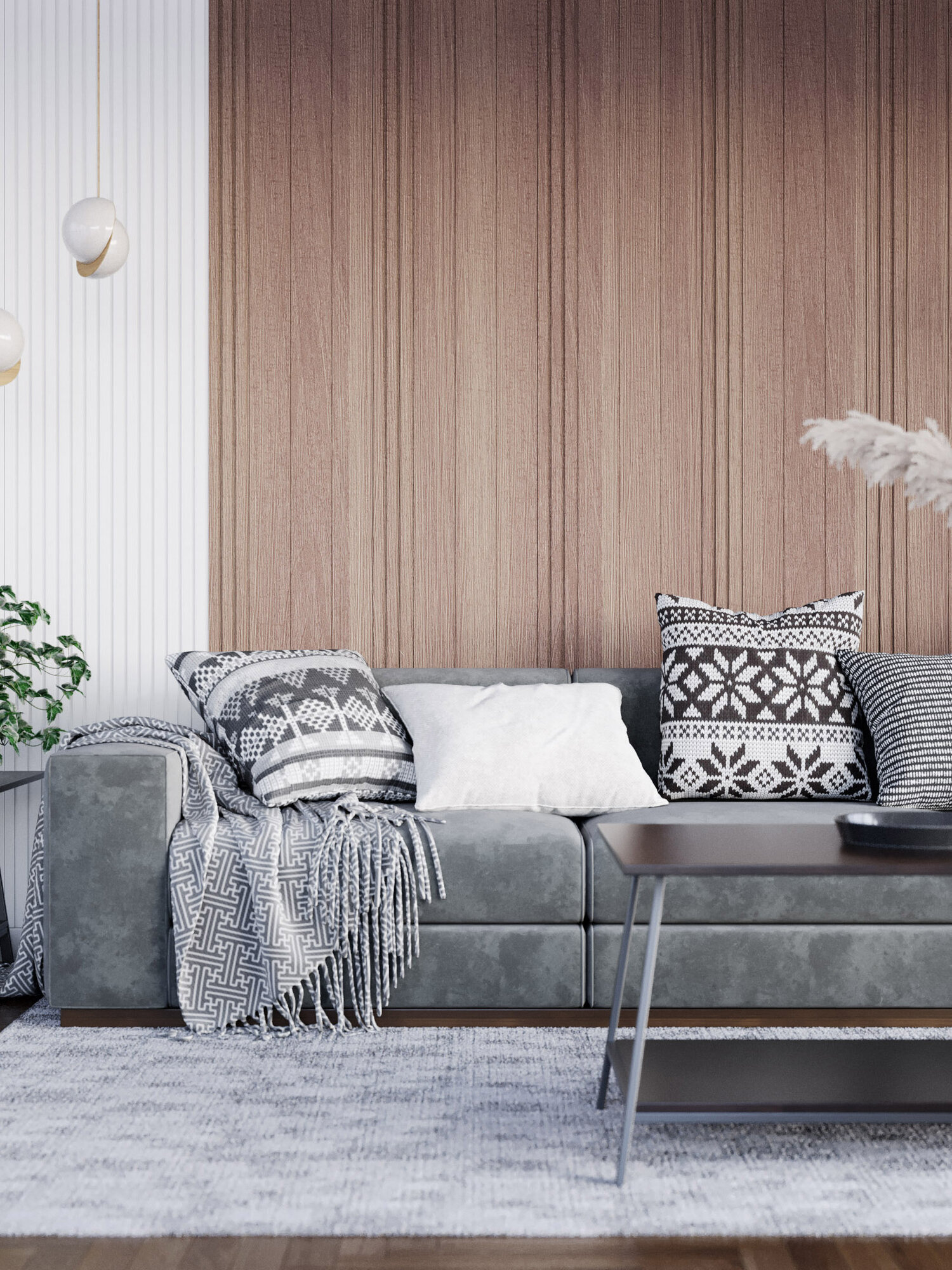 Модульная стеновая панель лайн саваш Шимо Темный 2800*116*10 мм - 8 шт