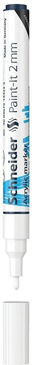 Маркер акриловый Schneider "Paint-It 310" 2мм, пулевидный, белый, 326809