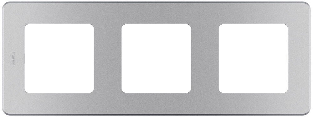 Рамка Legrand "Inspiria", алюминий, 3 поста, безвинтовое подключение, 226х84х10 мм